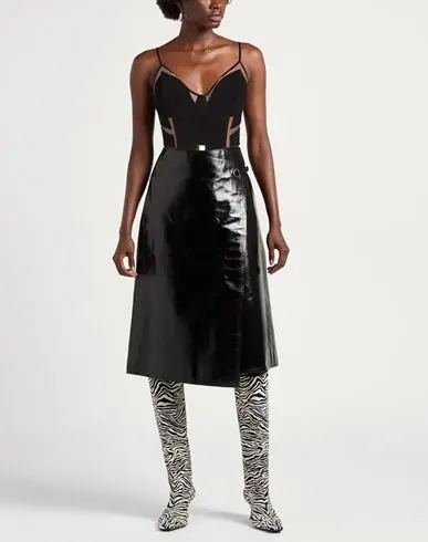 Elisabetta Franchi Cropped Jersey And Tulle Top - Black
