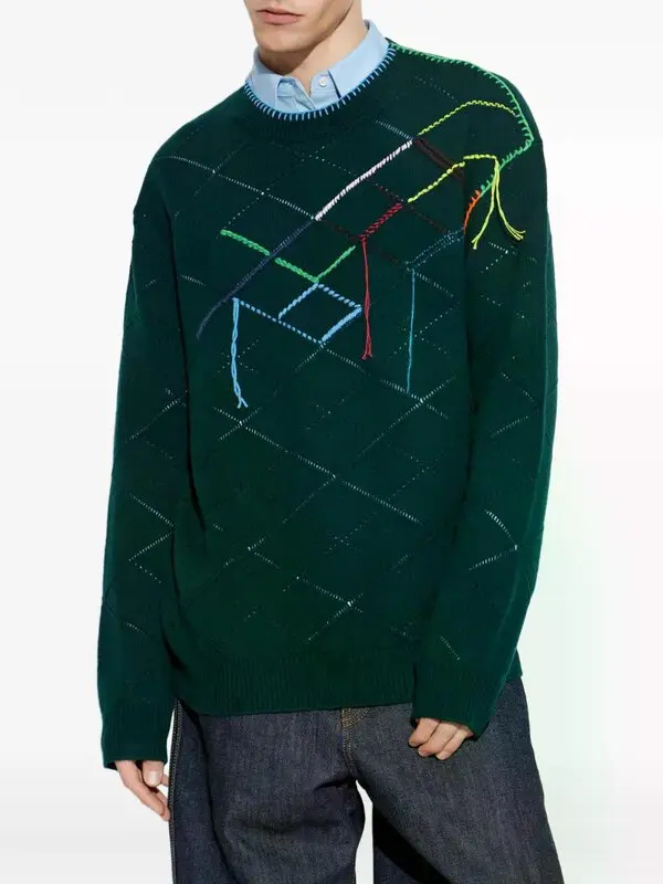 Loewe Intarsia Open Knit Sweater