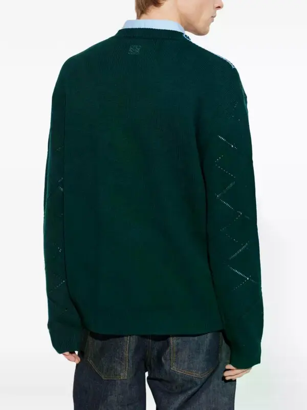 Loewe Intarsia Open Knit Sweater