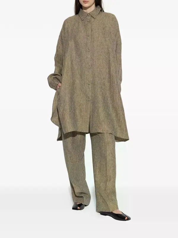 Officine Générale Button-fastening Linen Shirt - Neutrals