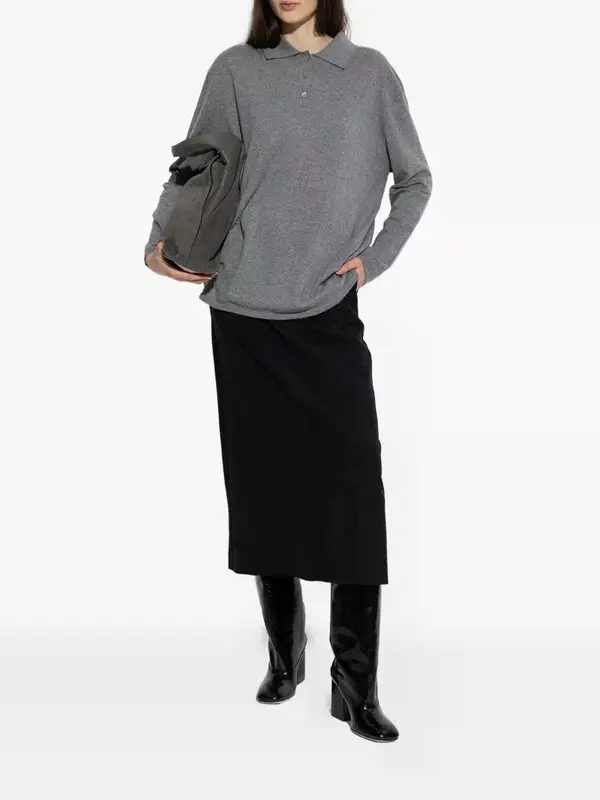 LISA YANG Buttoned Polo Knitwear - Grey