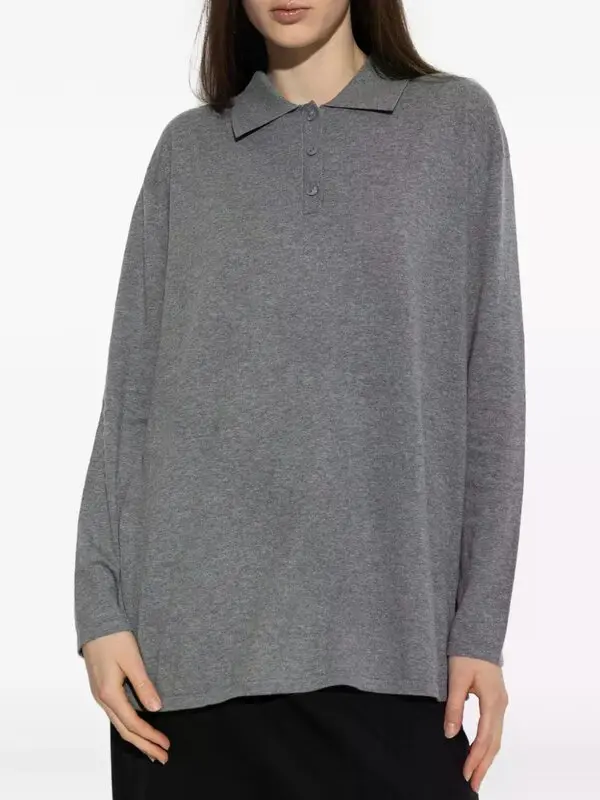 LISA YANG Buttoned Polo Knitwear - Grey