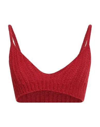 Alanui Alpaca Wool Blend Crop Top - Red