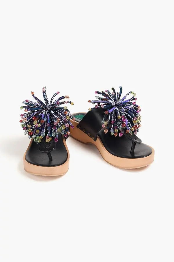 Emilio Pucci Embellished Leather Sandals