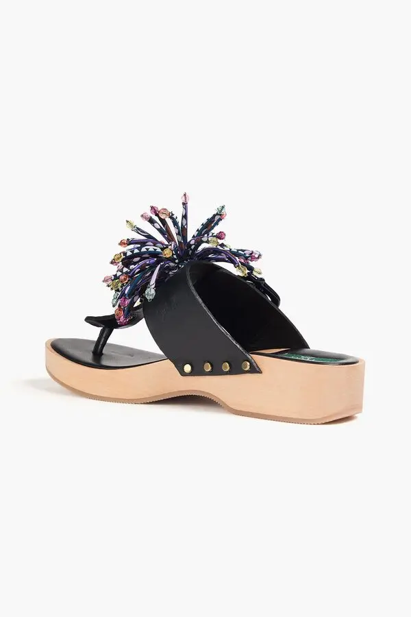 Emilio Pucci Embellished Leather Sandals