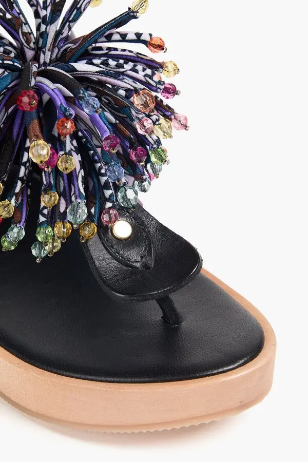 Emilio Pucci Embellished Leather Sandals