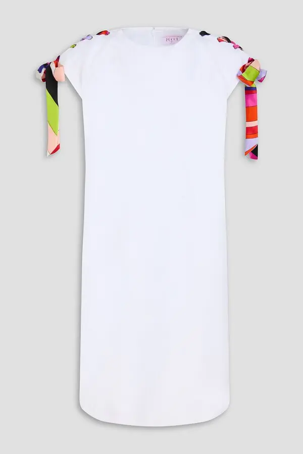 Emilio Pucci Lace-up Stretch-crepe Mini Dress - White