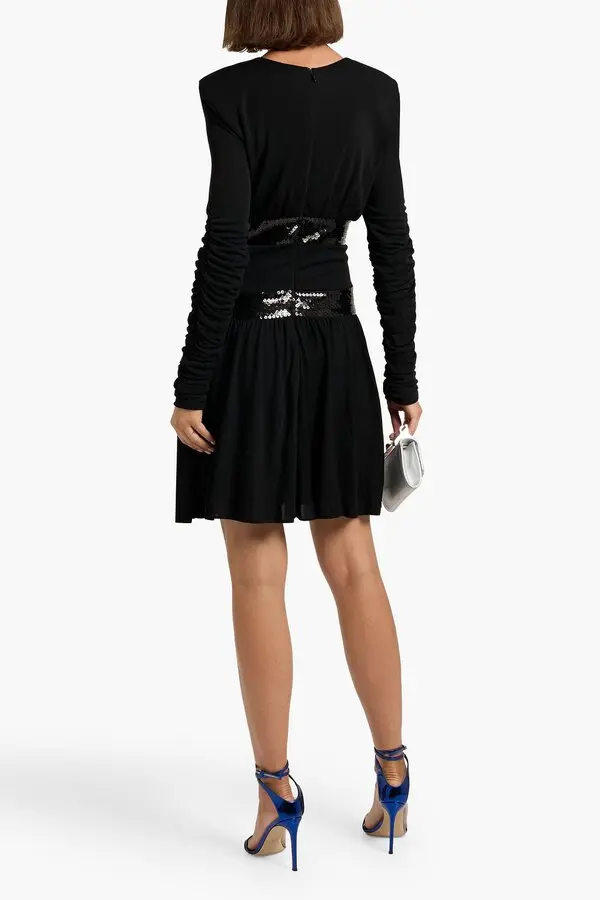 Balmain Sequin-embellished Jersey Mini Dress