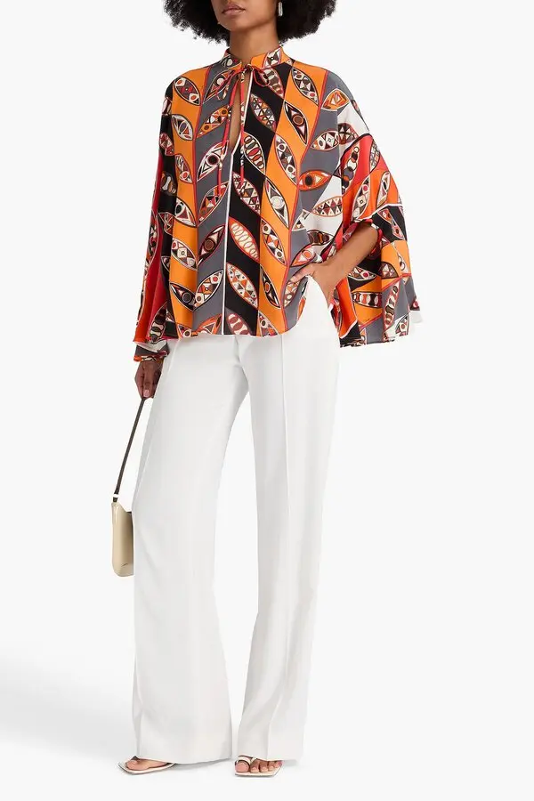 Emilio Pucci Printed Silk Crepe De Chine Blouse
