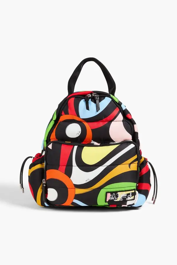Emilio Pucci Quilted Printed Shell Backpack