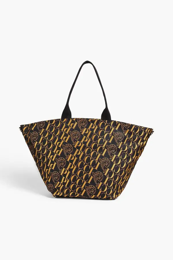 Emilio Pucci Leather-trimmed Jacquard Tote