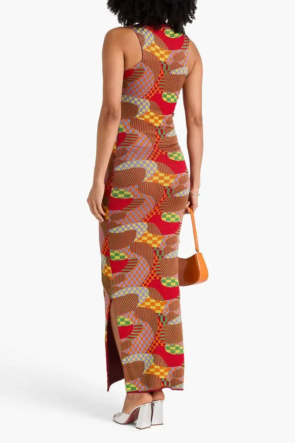 Emilio Pucci Intarsia-knit Maxi Dress