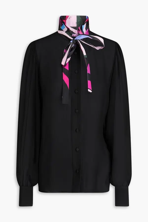 Emilio Pucci Silk-georgette Pussy-bow Blouse
