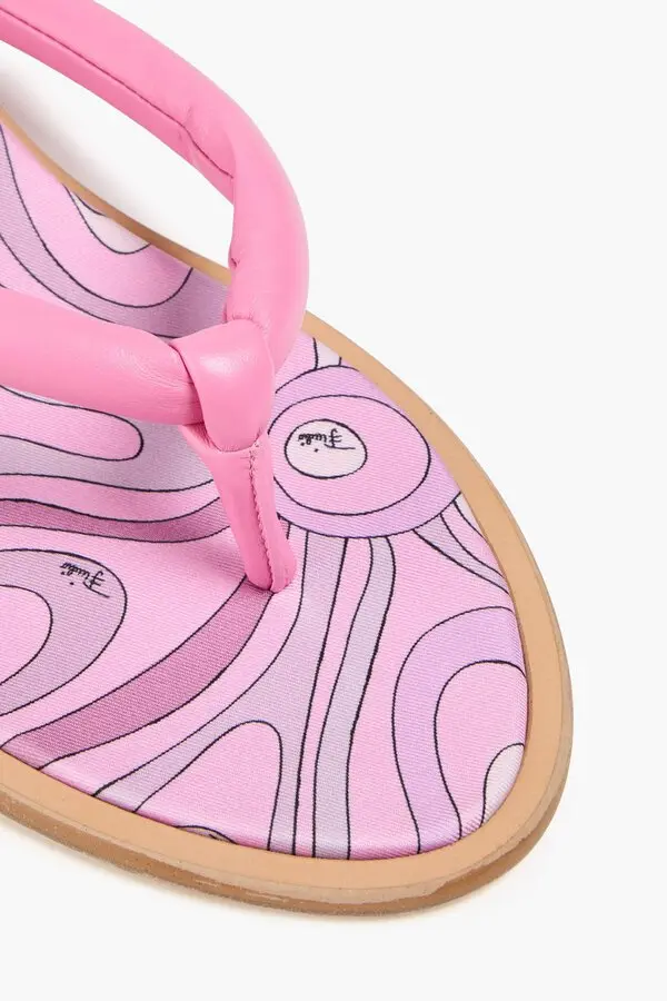 Emilio Pucci Leather Flip Flops