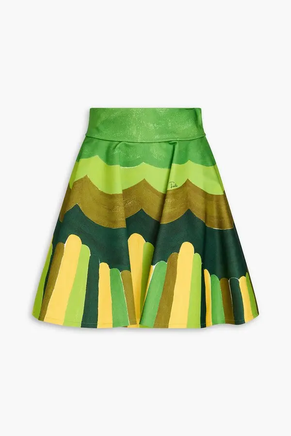 Emilio Pucci Printed Cotton-blend Twill Mini Skirt - Green