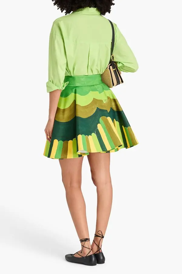 Emilio Pucci Printed Cotton-blend Twill Mini Skirt - Green