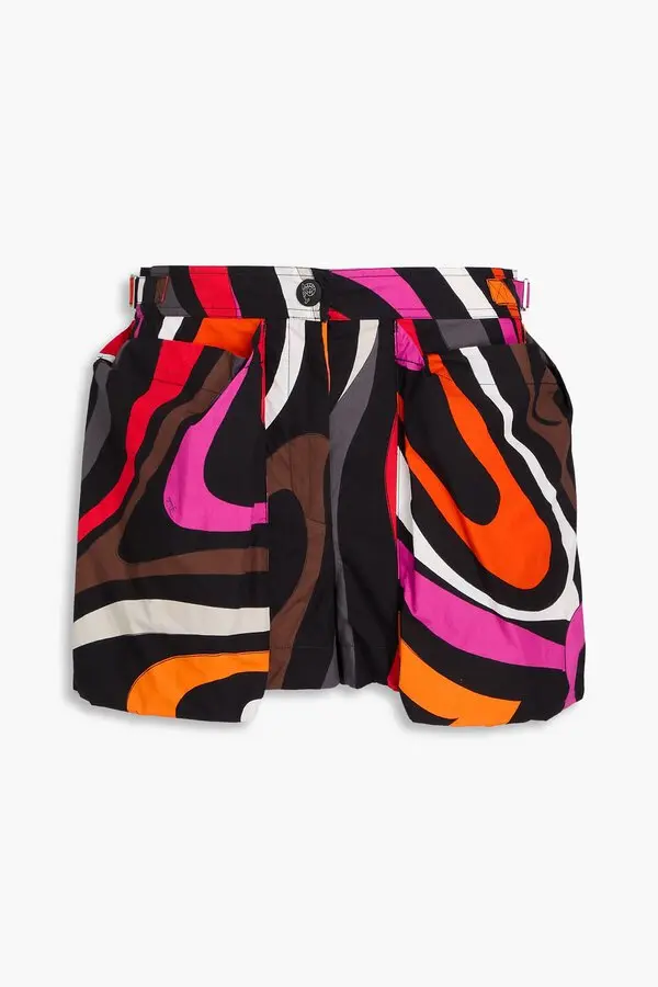 Emilio Pucci Printed High-rise Cotton Shorts - Black