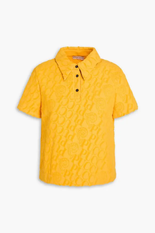 Emilio Pucci Cotton-terry Jacquard Polo Shirt