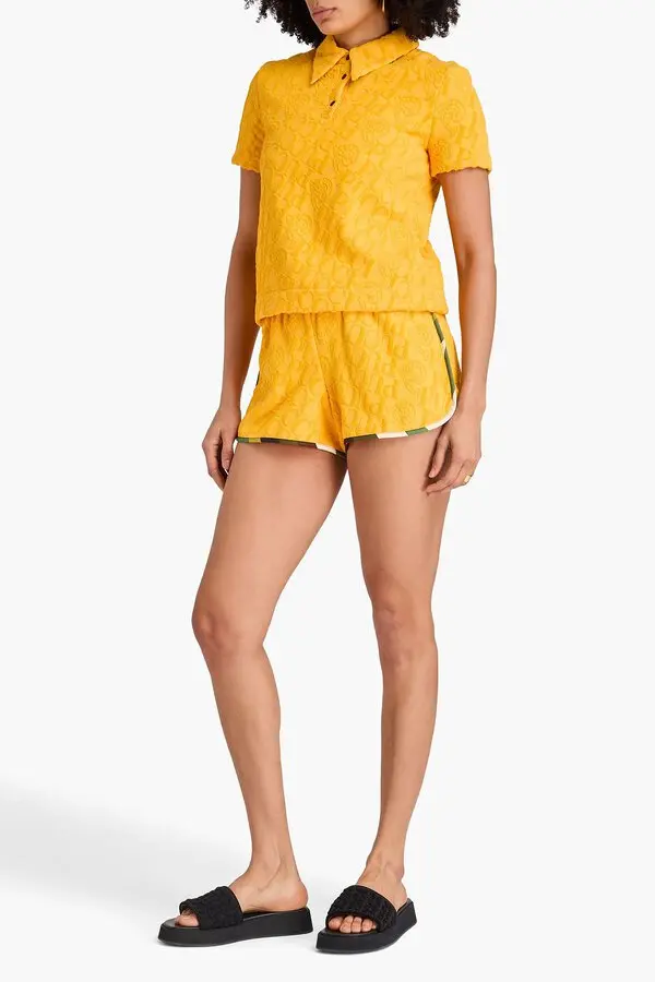 Emilio Pucci Cotton-terry Jacquard Polo Shirt