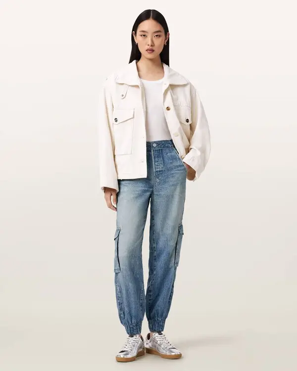 ALLSAINTS Printed Denim Ankle Length Pants