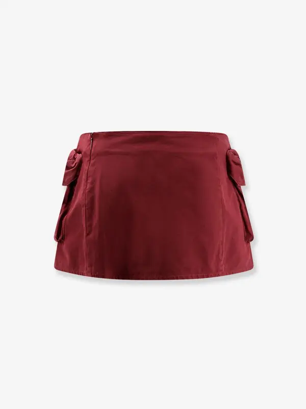 Miu Miu Cotton Mini Skirt - Red