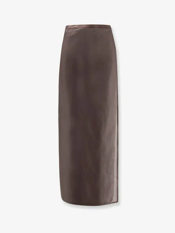 R2W Amora Linen Midi Skirt - Brown