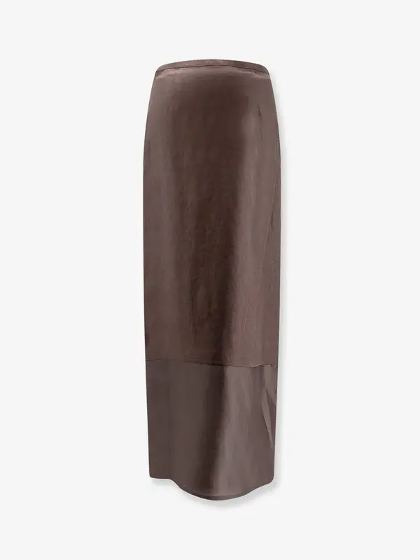 R2W Amora Linen Midi Skirt - Brown