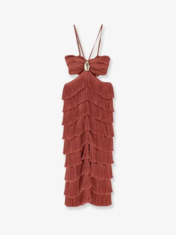 PatBO Amethyst Fringed Dress