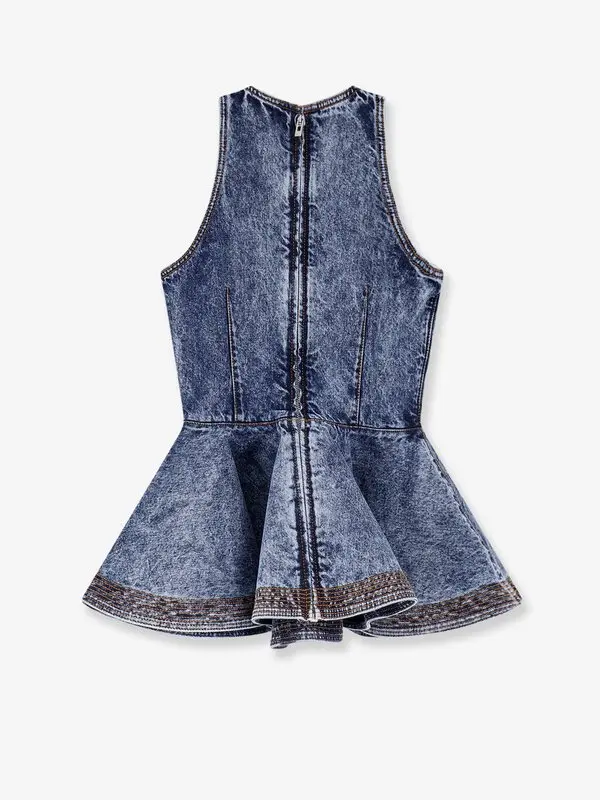 Alaïa Peplum Denim Top