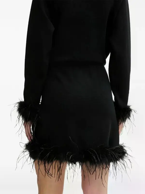 NEVER FULLY DRESSED Feather-trimmed Skirt