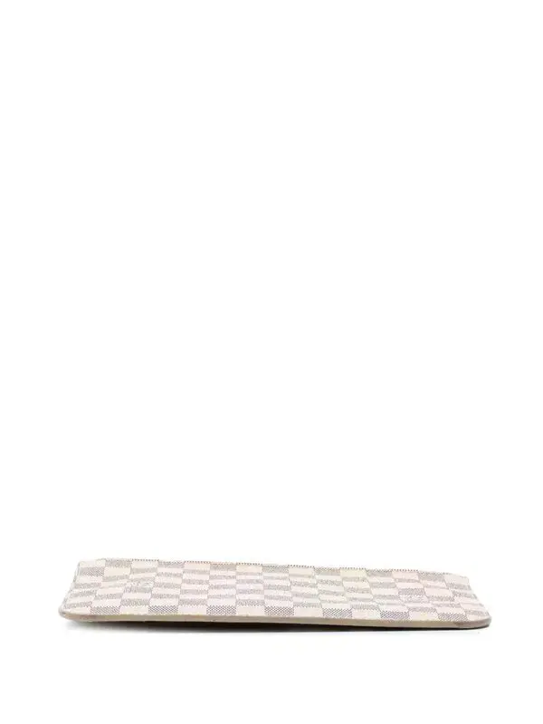 LOUIS VUITTON 2019 Damier Azur Neverfull Mm Pouch - White