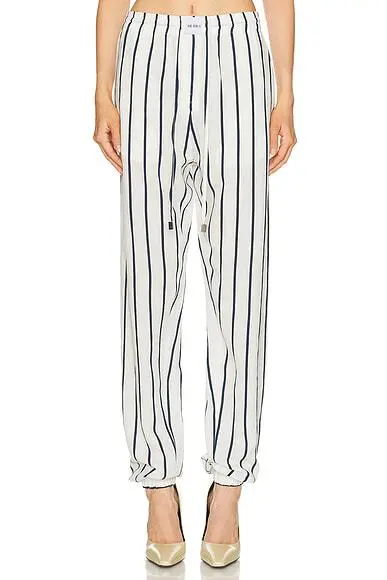Attico Striped Drawstring Waist Pant