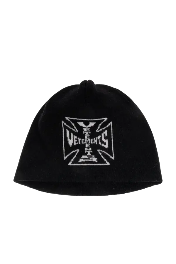 Vetements Wool Beanie With Logo - Black