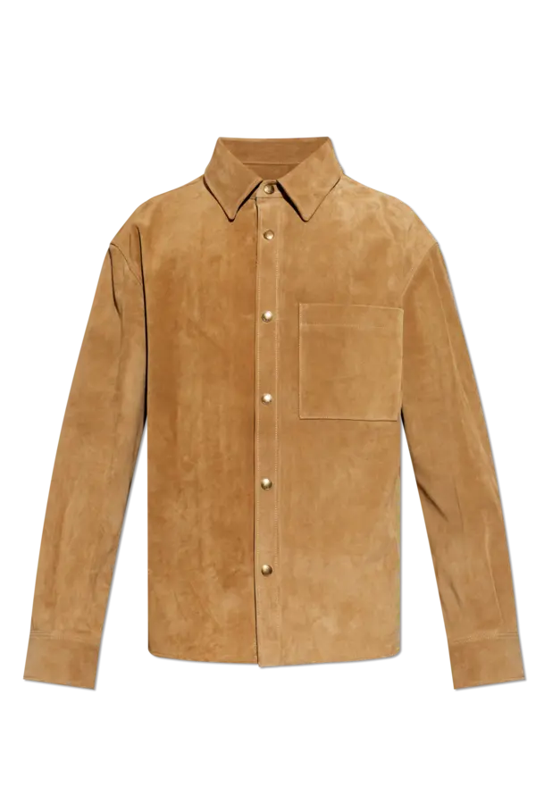 Alexander McQueen Suede Shirt With Pocket - Beige