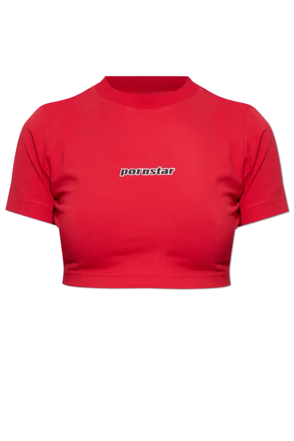 Vetements Printed Cropped T-shirt