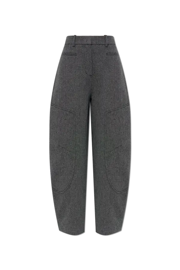 GANNI Wide-leg High-waisted Trousers - Grey