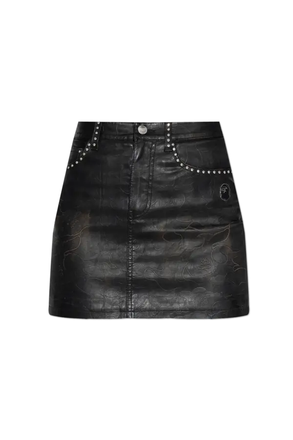 A BATHING APE Eco-leather Mini Skirt