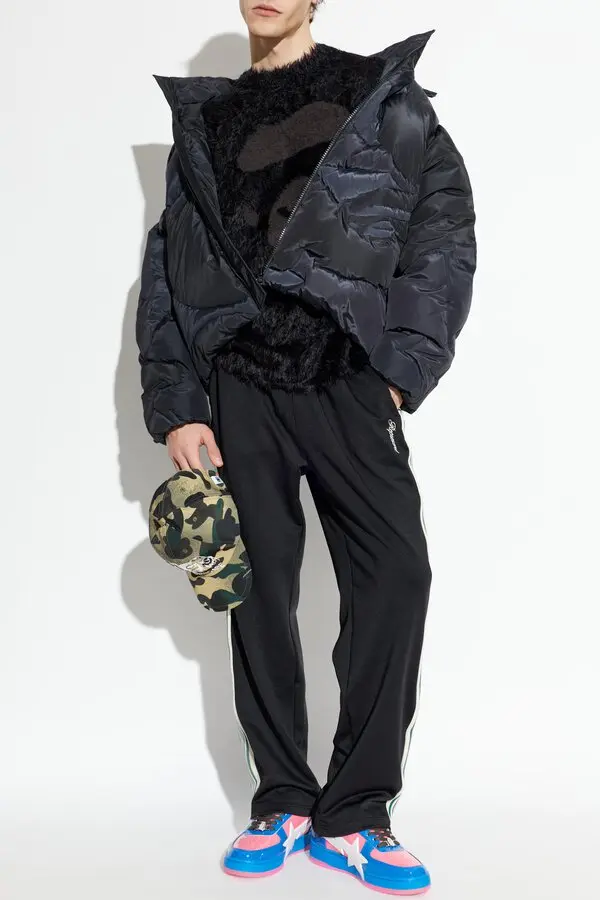 A BATHING APE Quilted Down Jacket With Detachable Hood