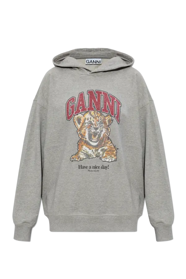 GANNI Sweatshirt With Logo - Grey