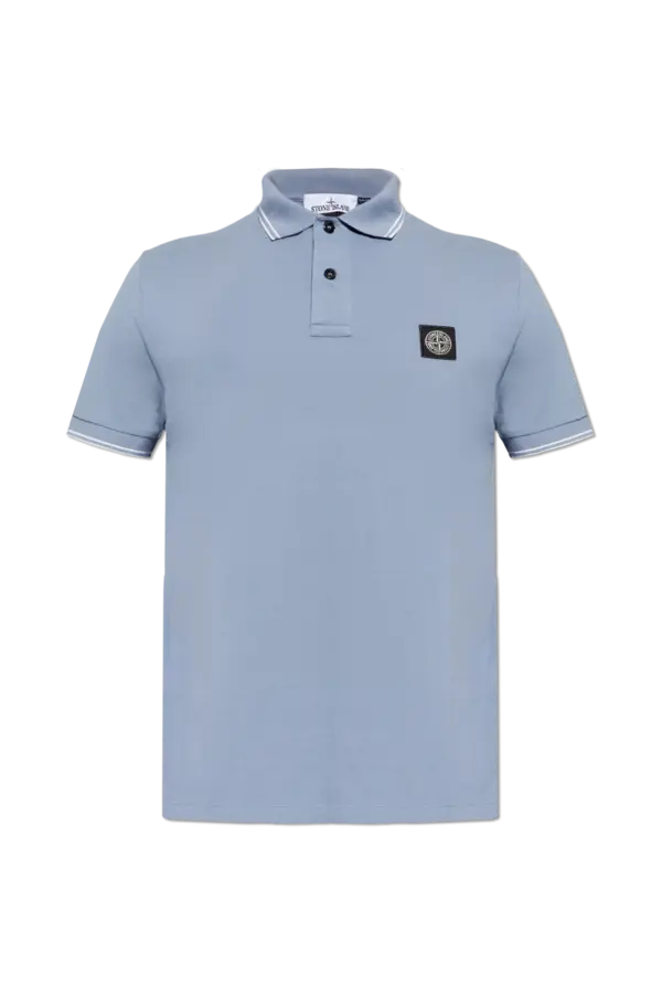 Stone Island Polo With Logo Patch - Blue