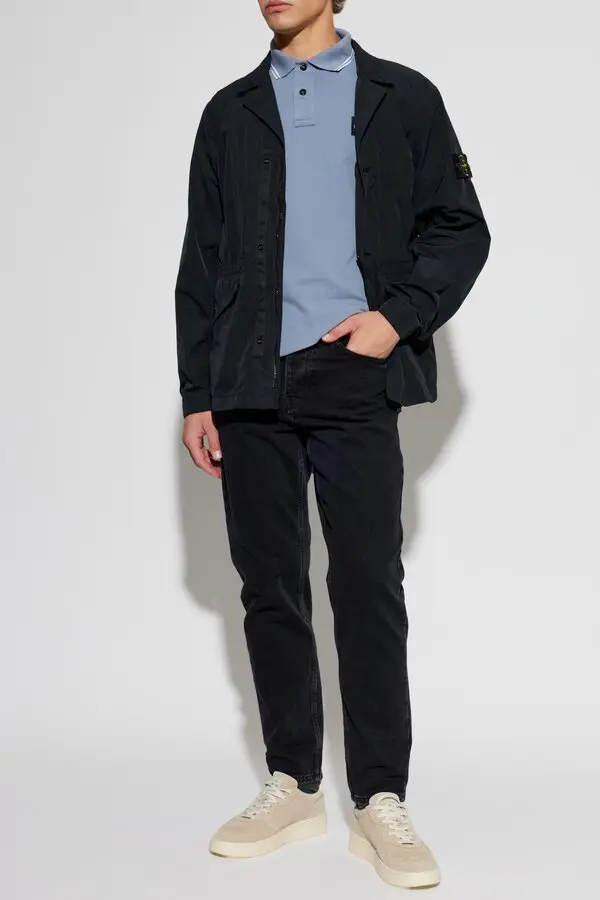 Stone Island Polo With Logo Patch - Blue