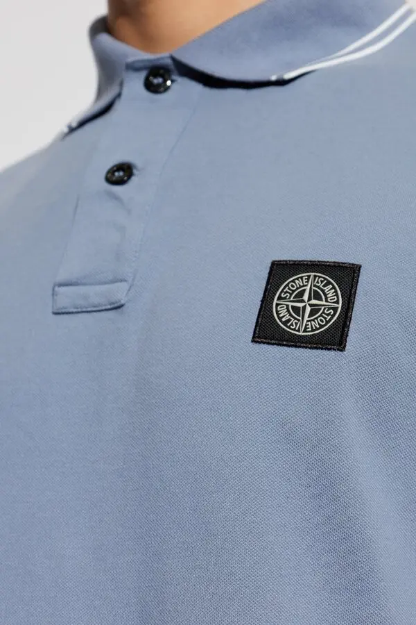 Stone Island Polo With Logo Patch - Blue