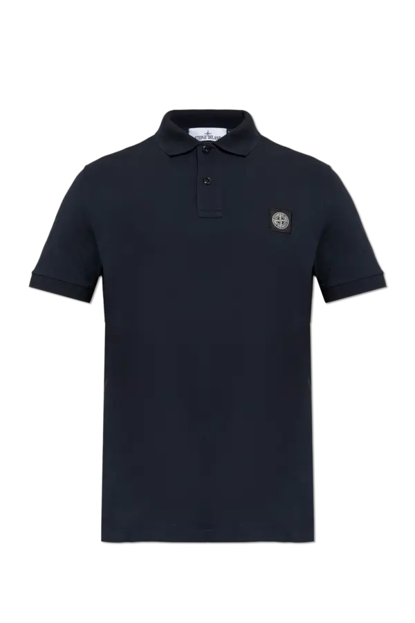 Stone Island Polo With Logo Patch - Black