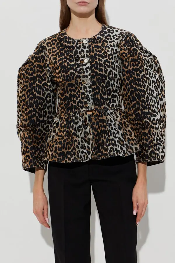 GANNI Animal Print Shirt