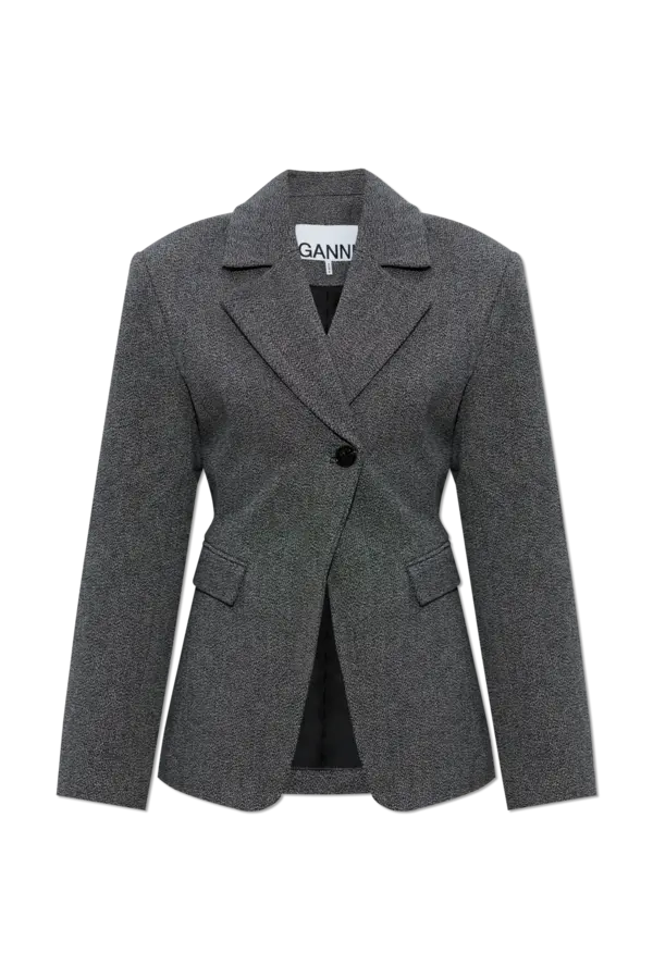 GANNI Blazer With Pockets - Grey