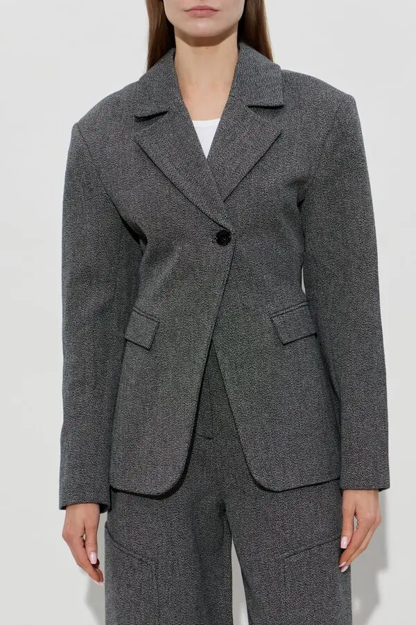 GANNI Blazer With Pockets - Grey