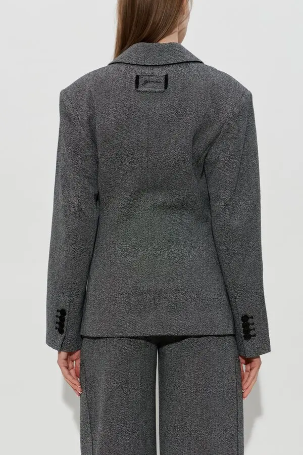 GANNI Blazer With Pockets - Grey