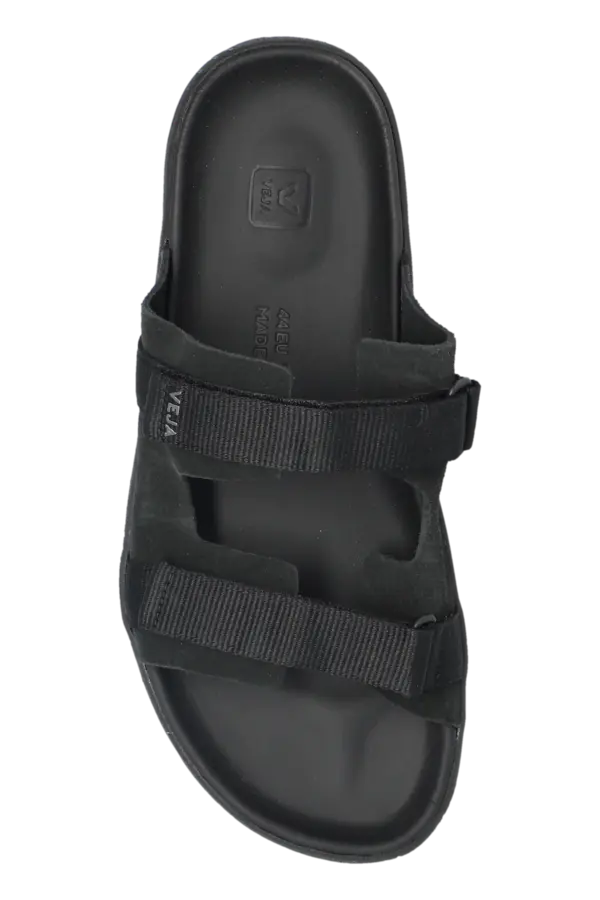 VEJA Arpoador Suede Soft Slides - Black