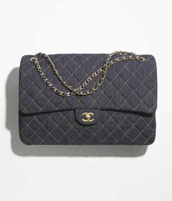 Chanel Maxi Flap Bag - Dark Blue & Orange