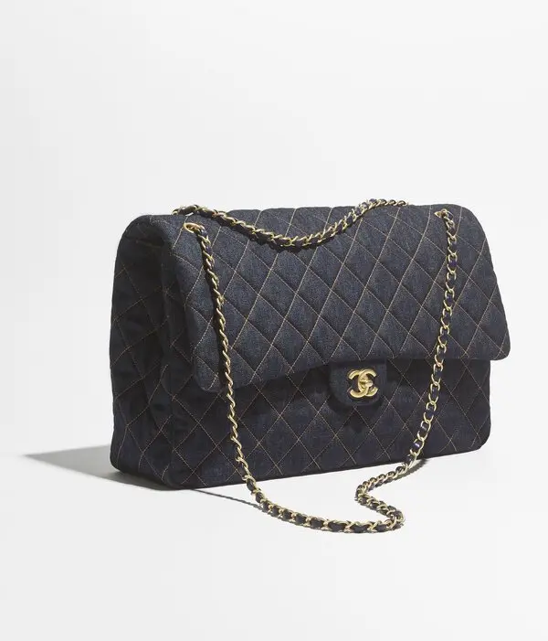 Chanel Maxi Flap Bag - Dark Blue & Orange
